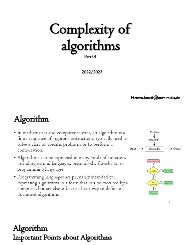 Complexity of Algorithms 1 | PDF | Algorithms | Computational Science