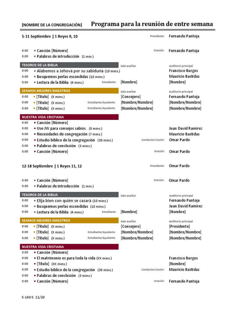 S-140 - S (1) Programa Septiembre | PDF | Textos Religiosos | Literatura religiosa