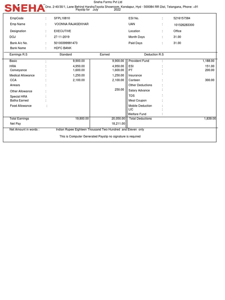 Payslip 25 | PDF | Payments | Financial Services