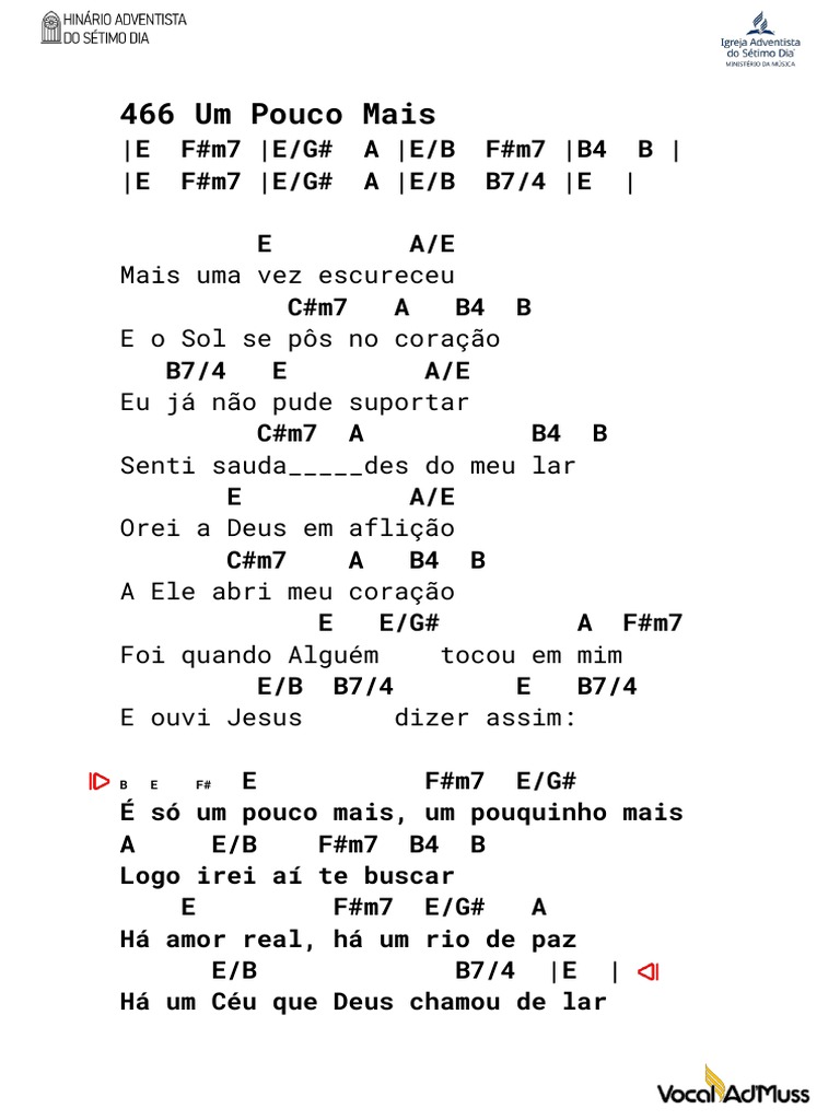 466 Um Pouco Mais - Cifra | PDF