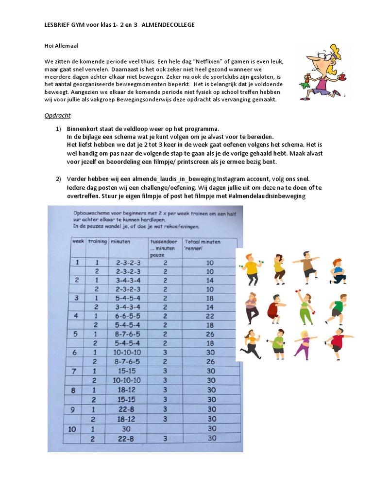 Lesbrief Gym Klas 1-2-3 | PDF