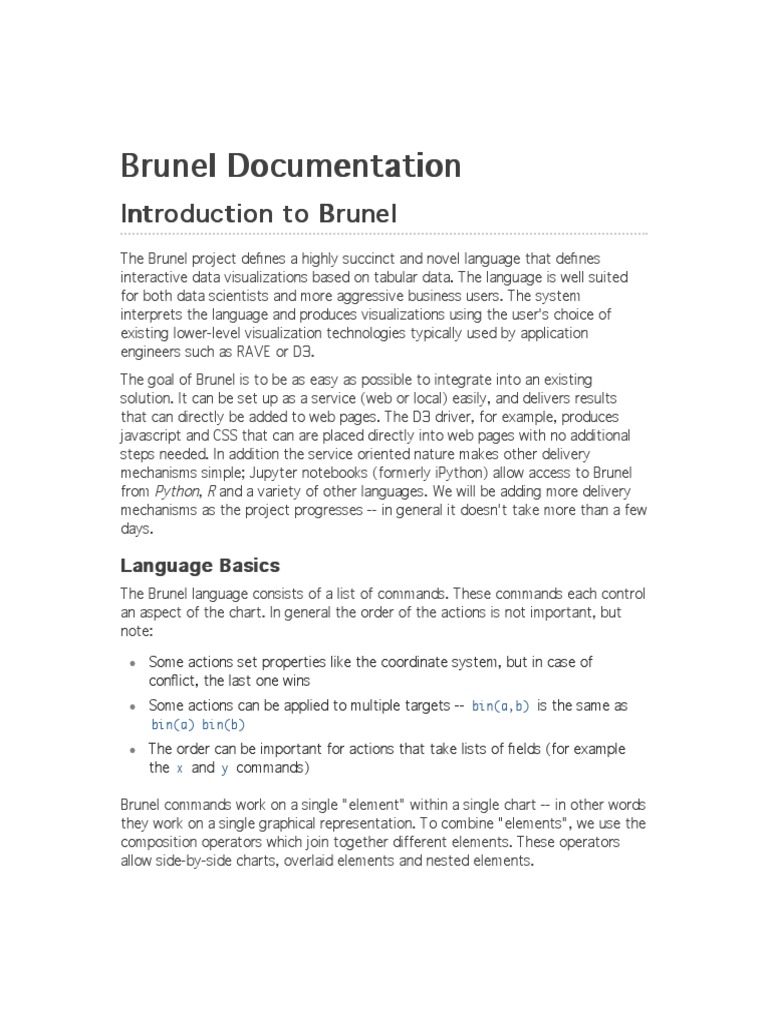 Create Interactive Visualizations with Brunel | PDF