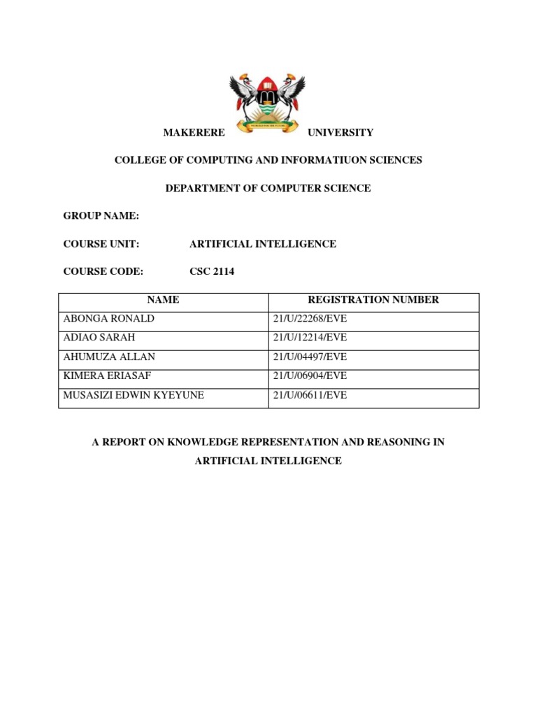 Group Report Knowledge Representation and Reasoning | PDF | Deductive ...