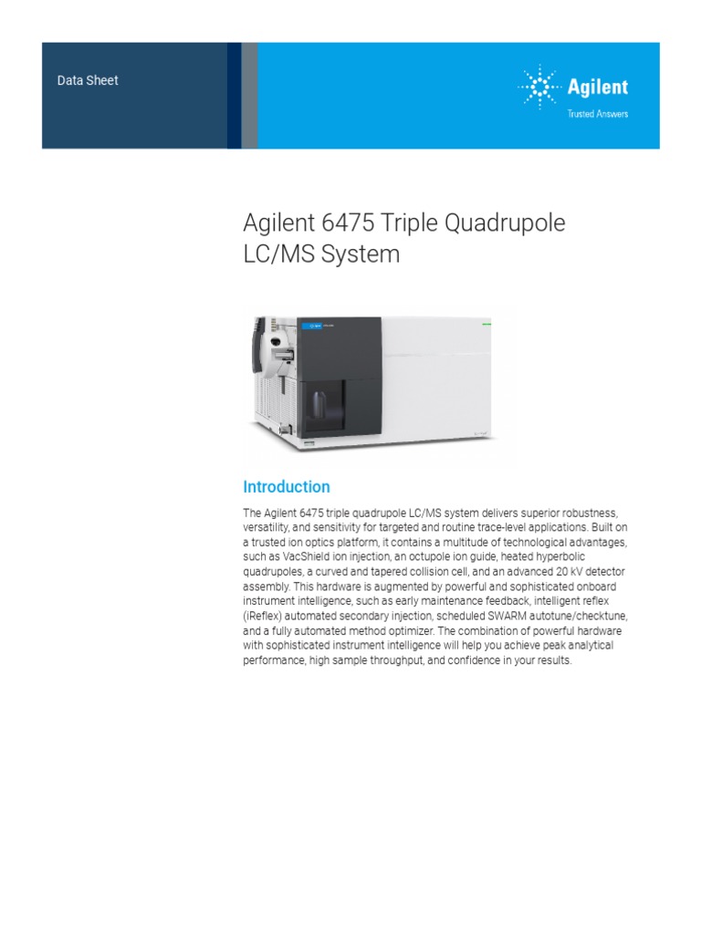 4 - 6475 Triple Quad LC Ms System 5994 4930en Agilent | PDF