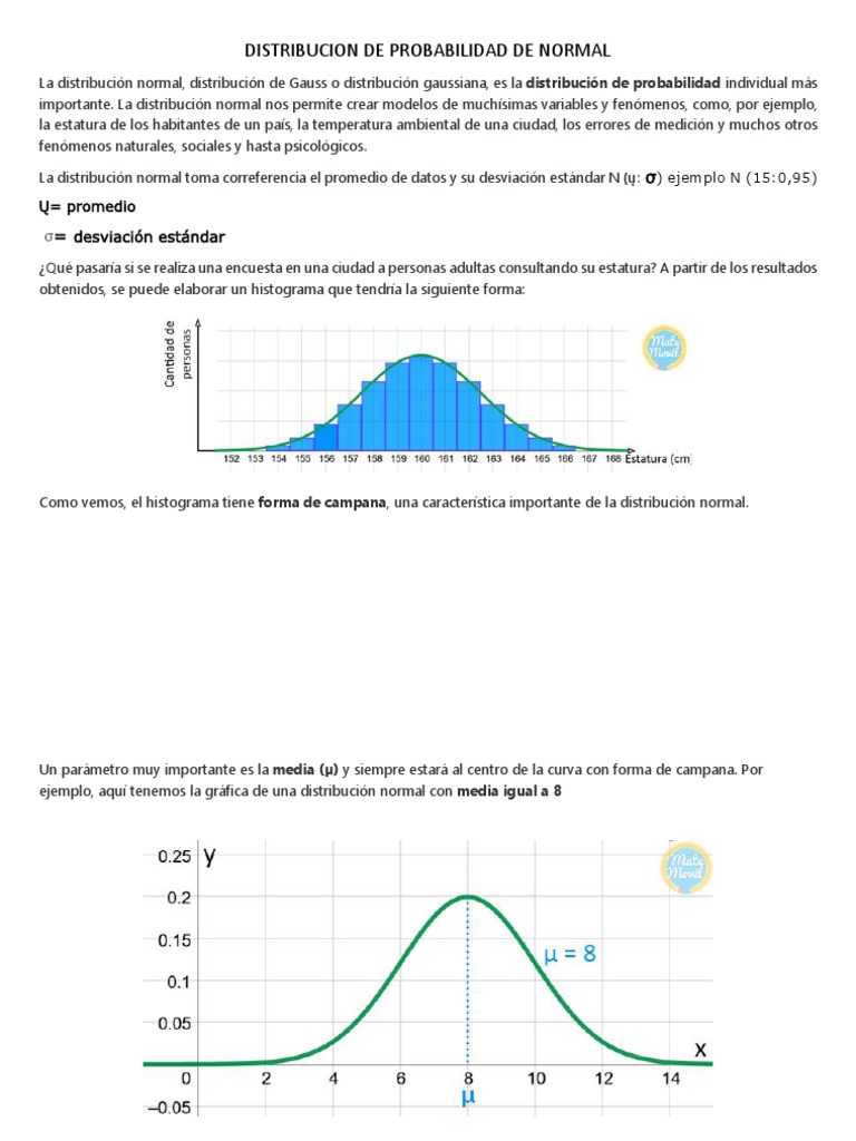 Distribucion de Probabilidad de Normal | PDF | Distribución normal ...