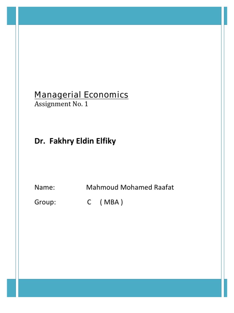 Assignment 1 - Economics | PDF