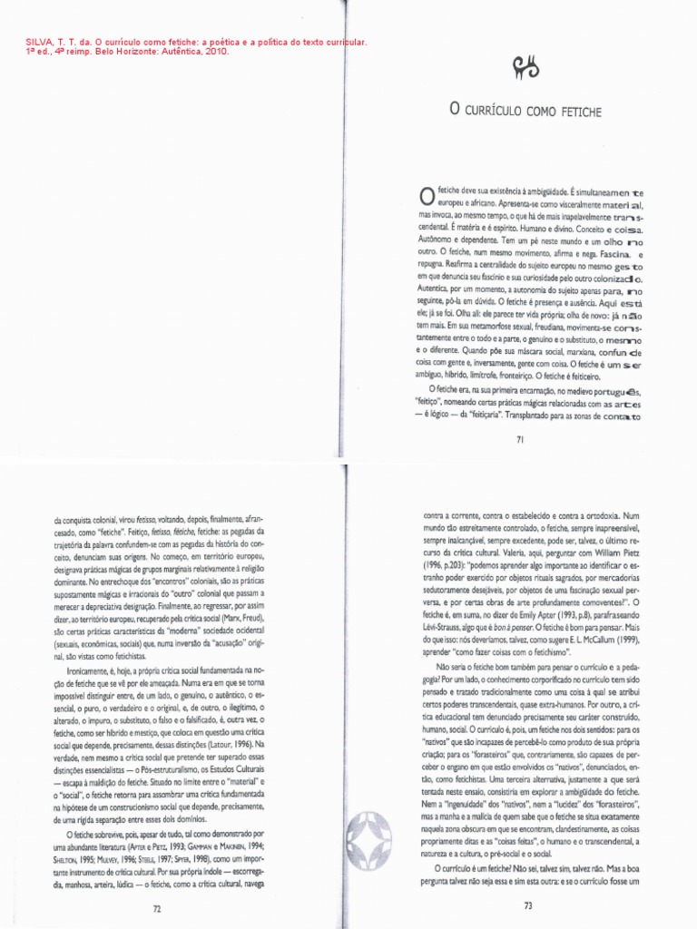 Texto 13. O Currículo Como Fetiche | PDF