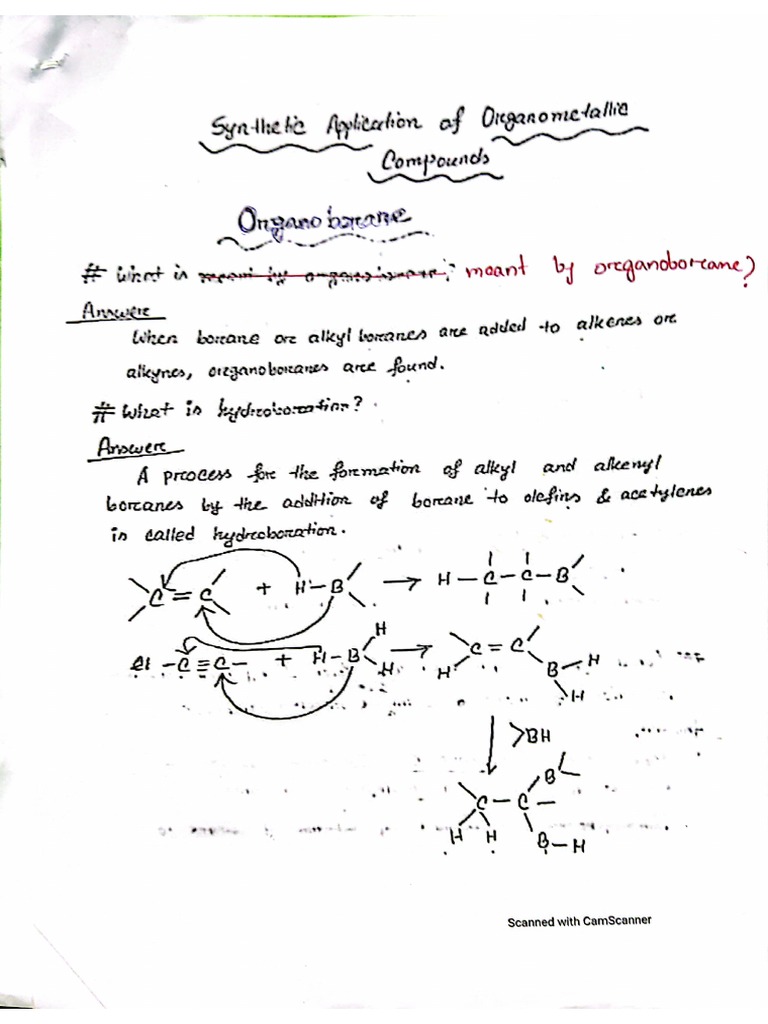 Organoborane Question Answer | PDF