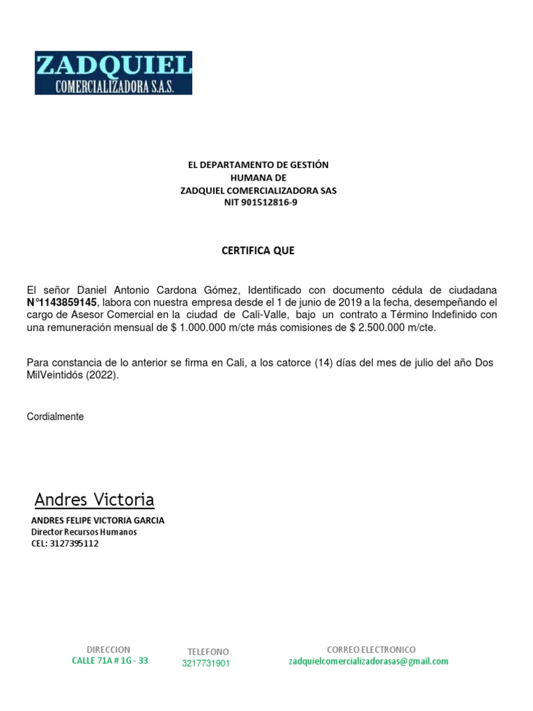 Carta Laboral | PDF
