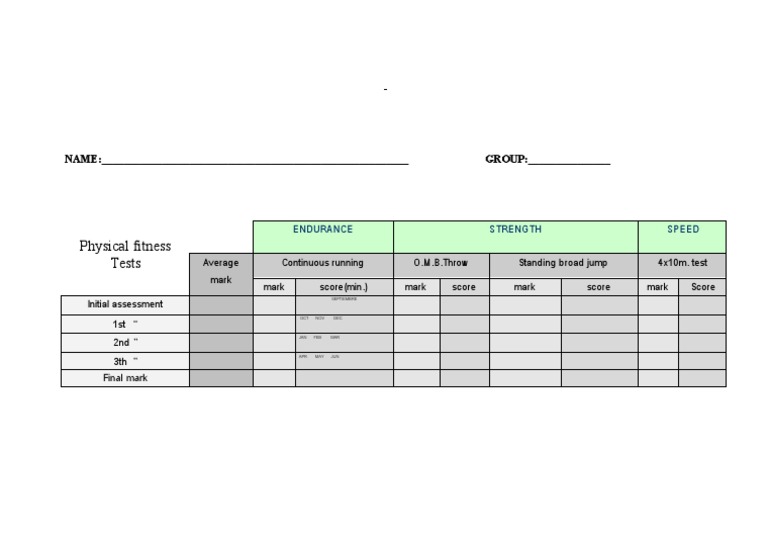 Physical Fitness Chart | PDF