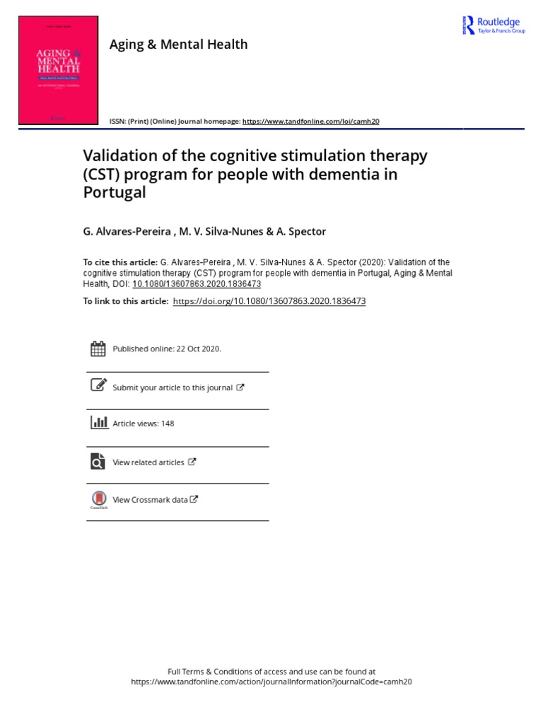 Validation of The Cognitive Stimulation Therapy CST Program For People ...