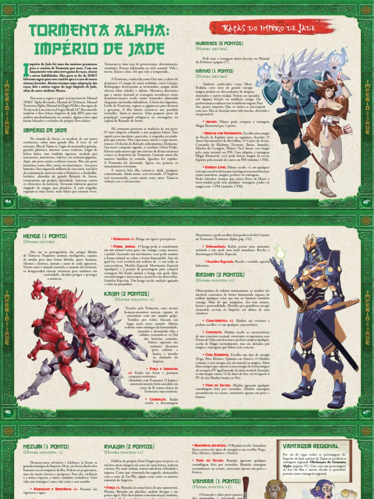 Tormenta Alpha - Império de Jade para 3D&T Alpha - Tokyo Defenders | PDF