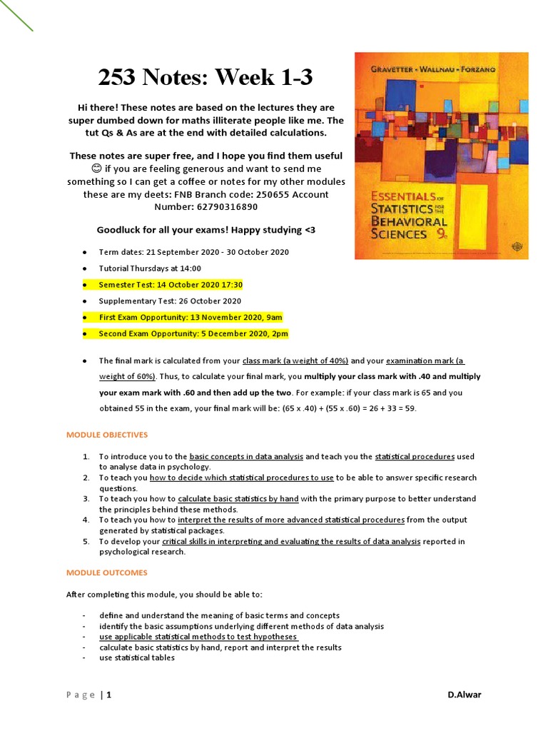 253 DTA Notes Week 1-3 | PDF | Science & Mathematics | Computers