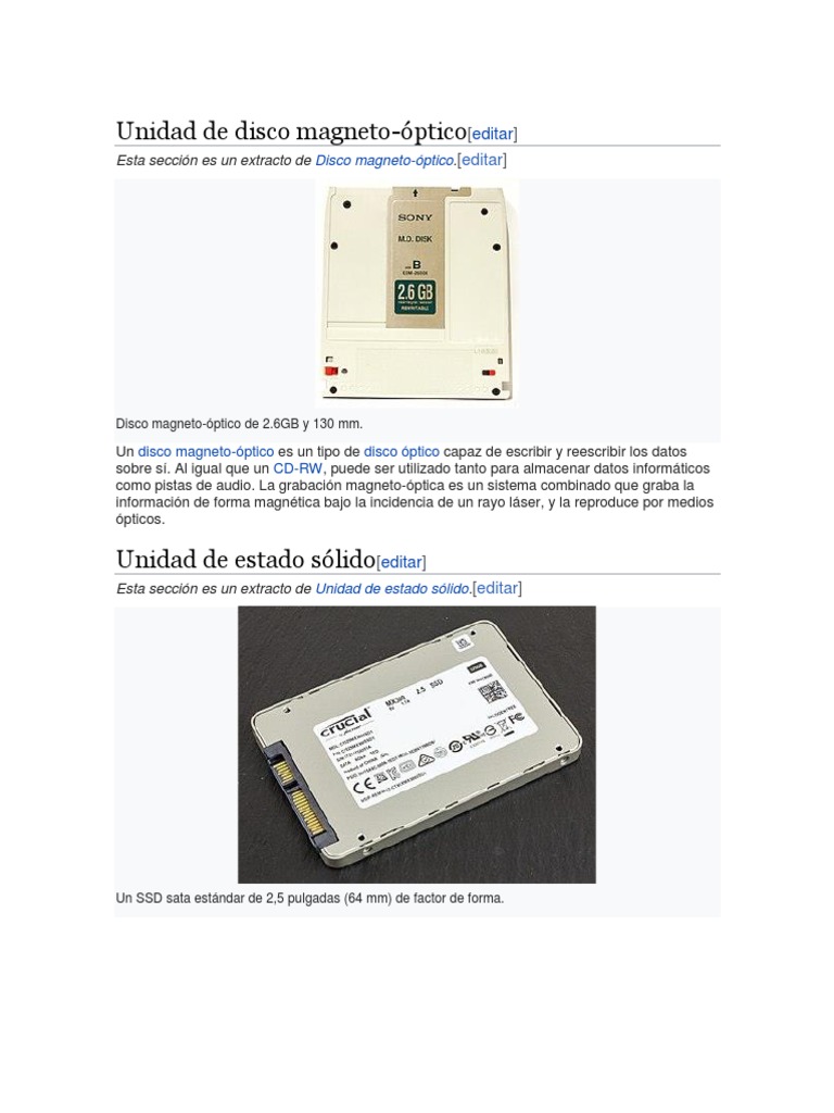 Unidad de Disco Magneto | PDF | Unidad de estado sólido | Disco duro