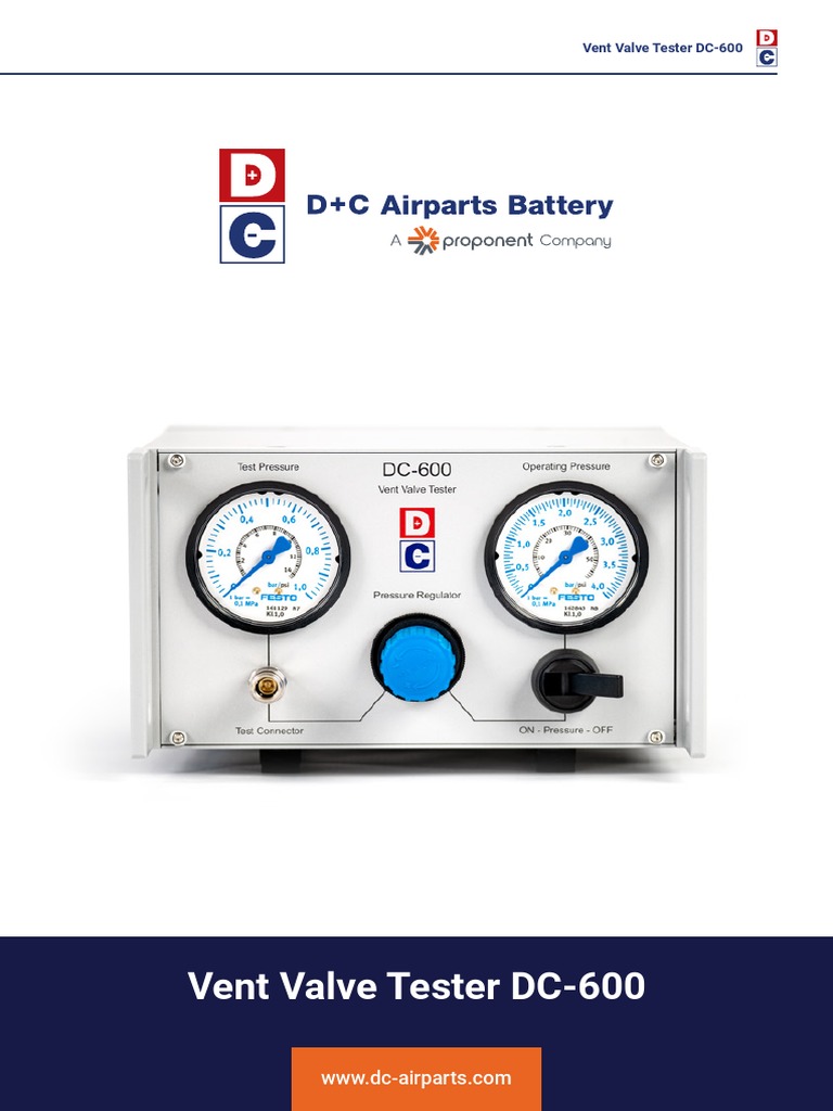 Vent Valve Tester - DC 600 | PDF | Valve | Gases