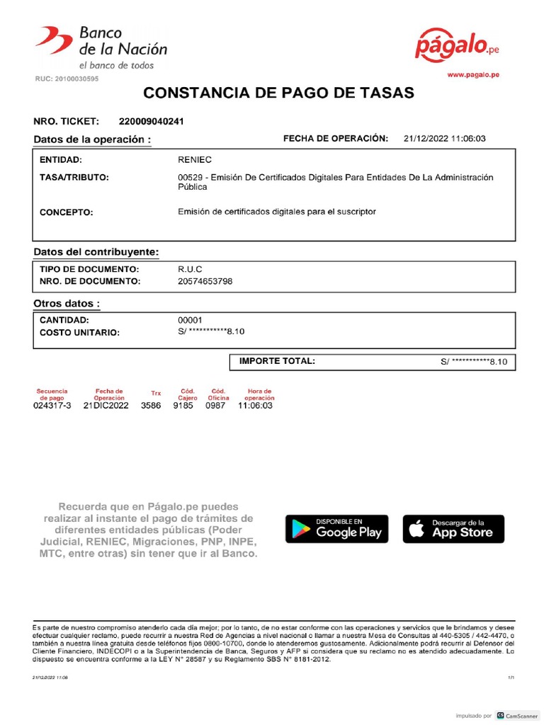 Constancia Reniec | PDF