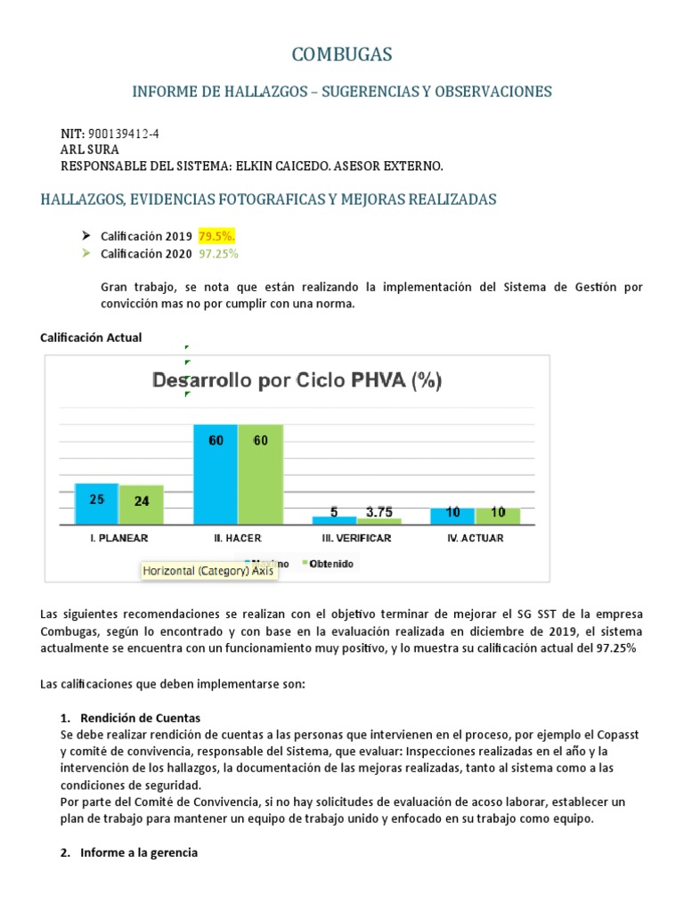 Evaluacion SGSST Combugas 2020 | PDF Evaluacion SGSST Combugas 2020 | PDF