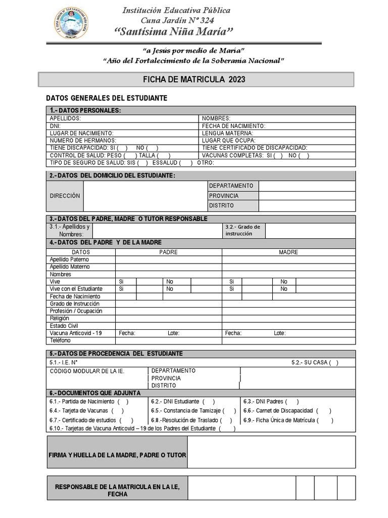 Ficha Matricula 2023-Ie324-Snm | PDF | Aplicaciones de la criptografía | Documento