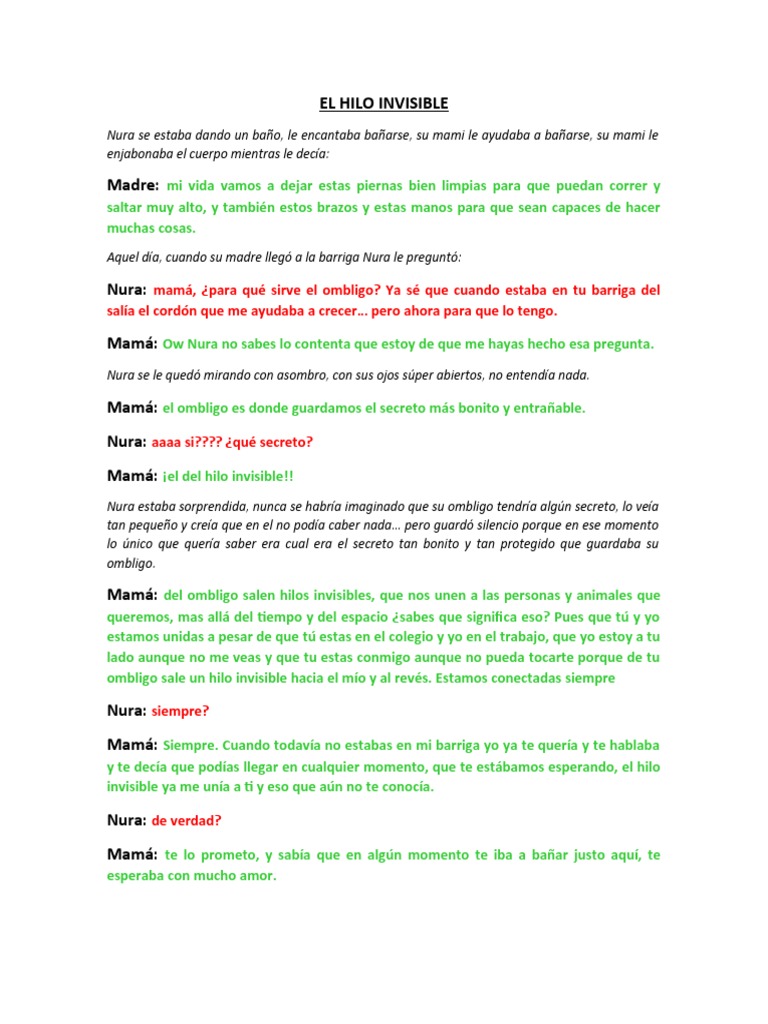 Cuento El Hilo Invisible | PDF | Verdad | Amor