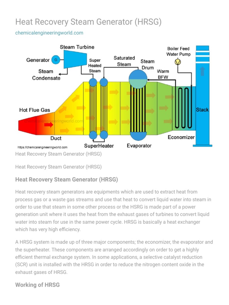 Heat Recovery Steam Generator (HRSG) - Chemical Engineering | PDF ...