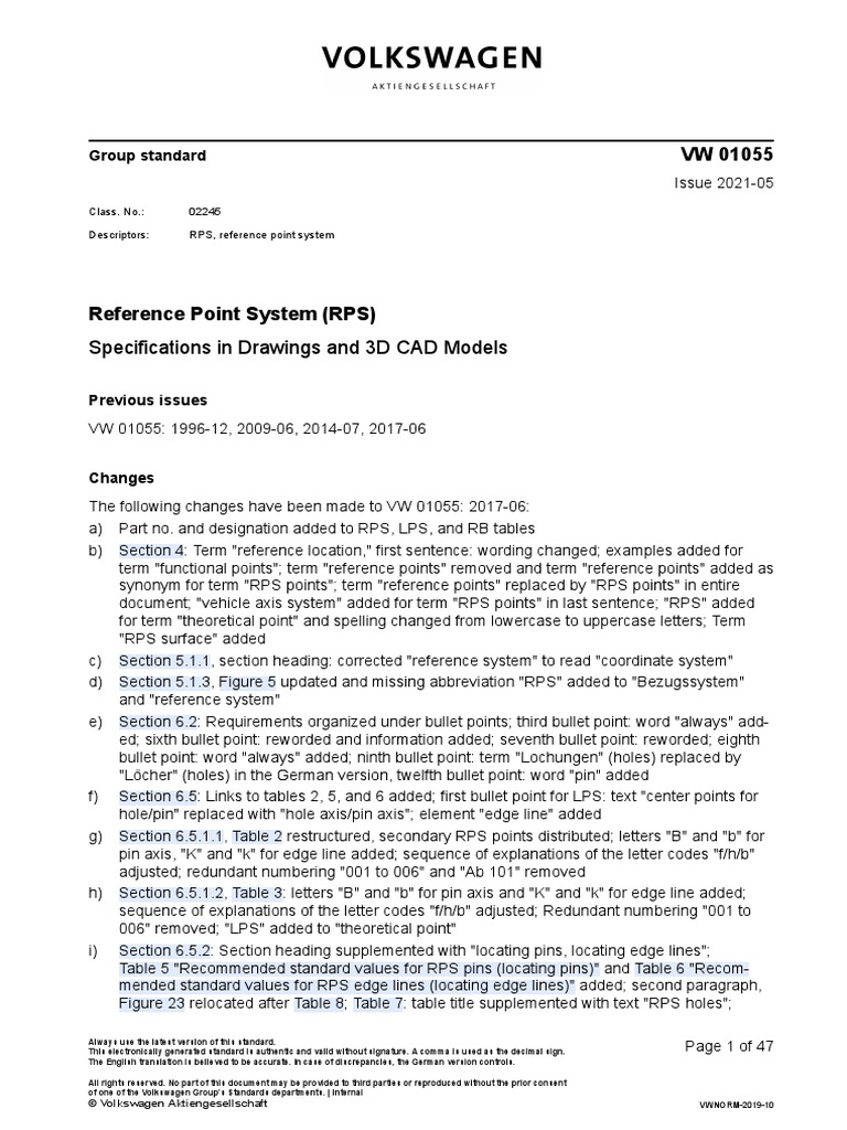 VW 01055 en | PDF | Cartesian Coordinate System | Rotation