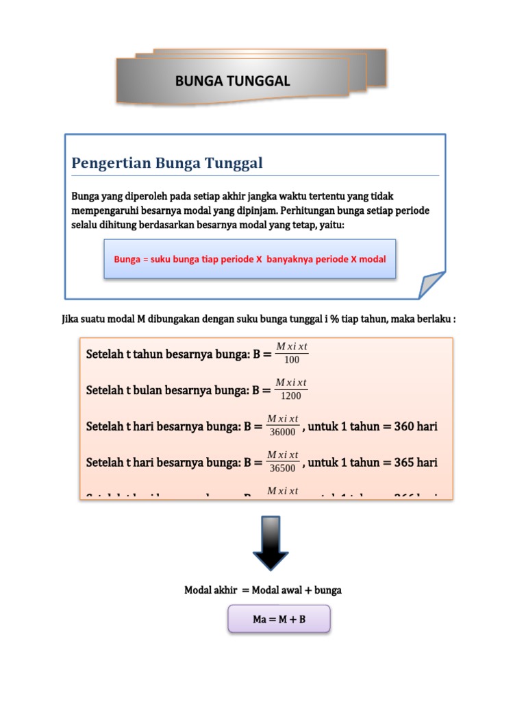 Rumus dan Contoh Bunga Tunggal | PDF