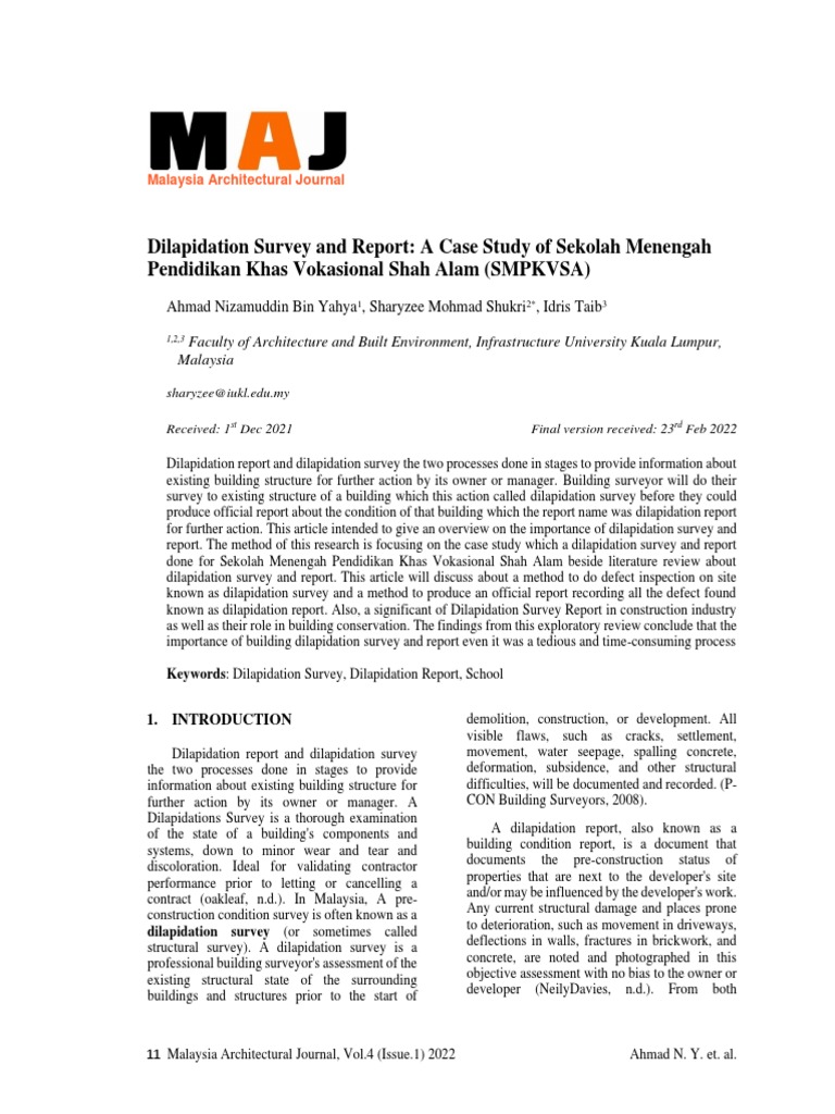 Dilapidation Survey Report | PDF | Surveying | Building