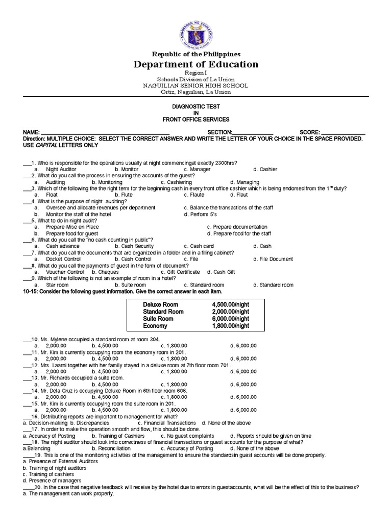 Fos Diagnostic 11 | PDF | Audit