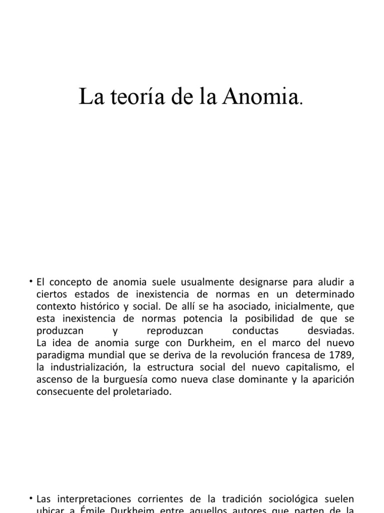 La Teoría de La Anomia | Descargar gratis PDF | Emile Durkheim | Moralidad