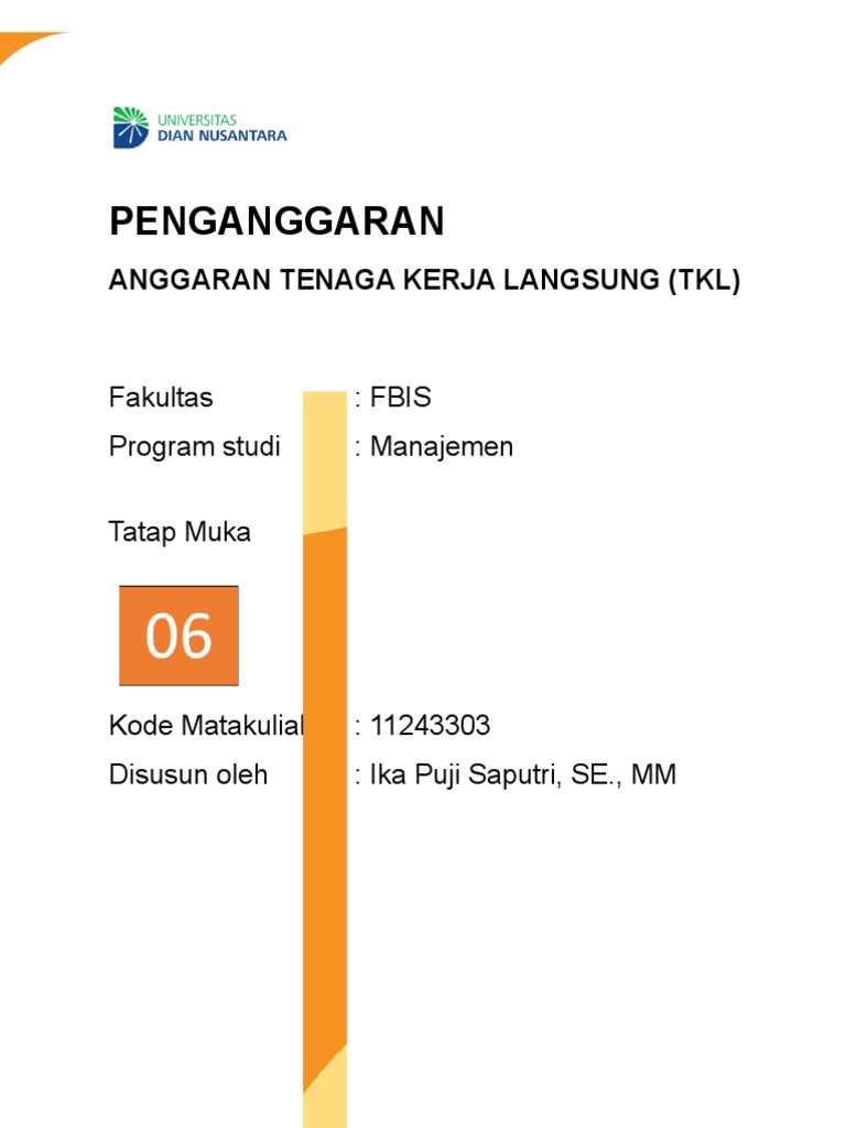 Modul Pertemuan 6 - Anggaran TKL | PDF
