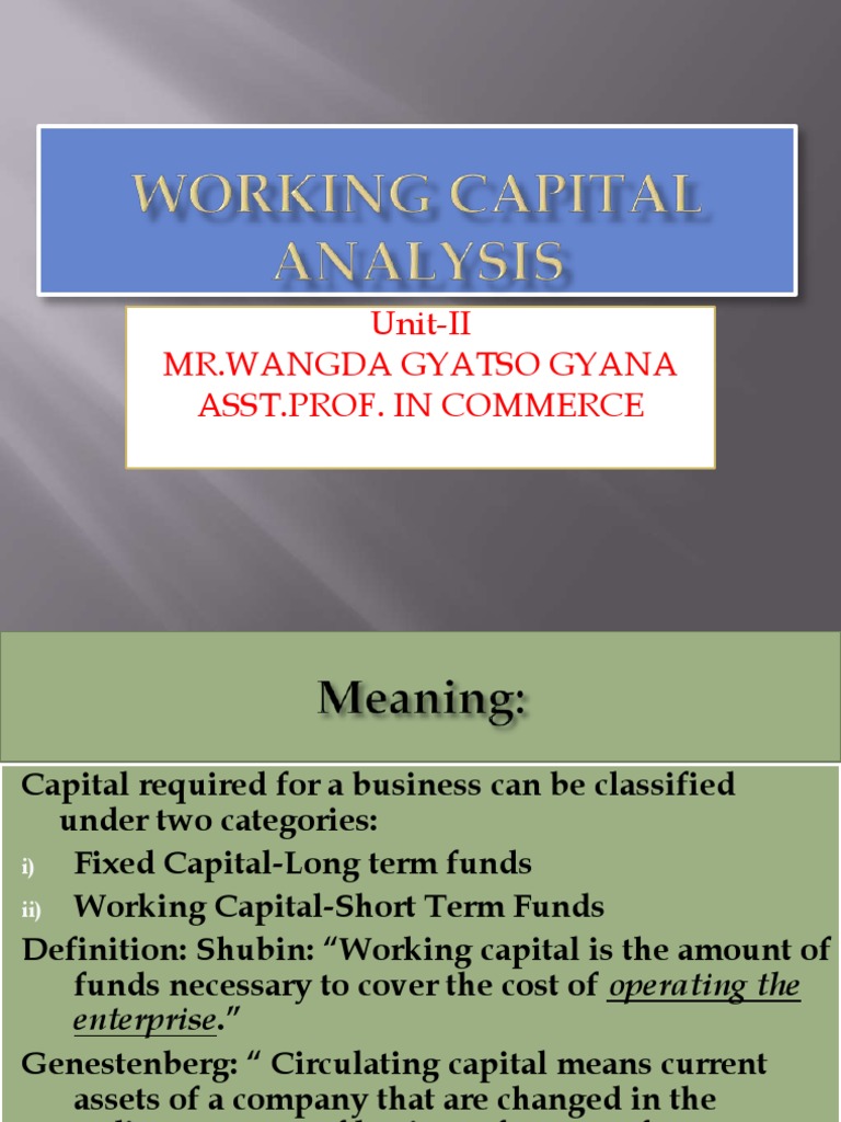Working Capital Analysis | PDF | Working Capital | Financial Capital