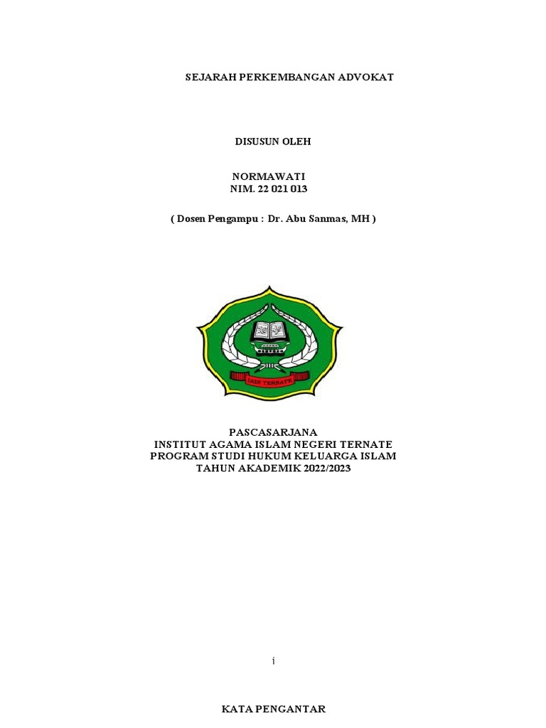 Makalah Sejarah Advokat Pdf
