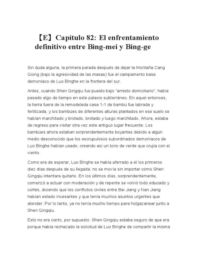 Enfrentamiento entre Bing-mei y Bing-ge | PDF