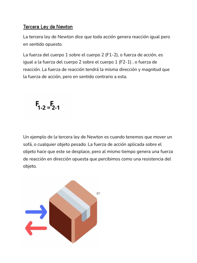 3ra Ley de Newton (Con Esquemas) | PDF