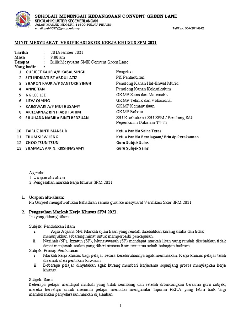 Mini Verifikasi Skor SPM 2021 | PDF