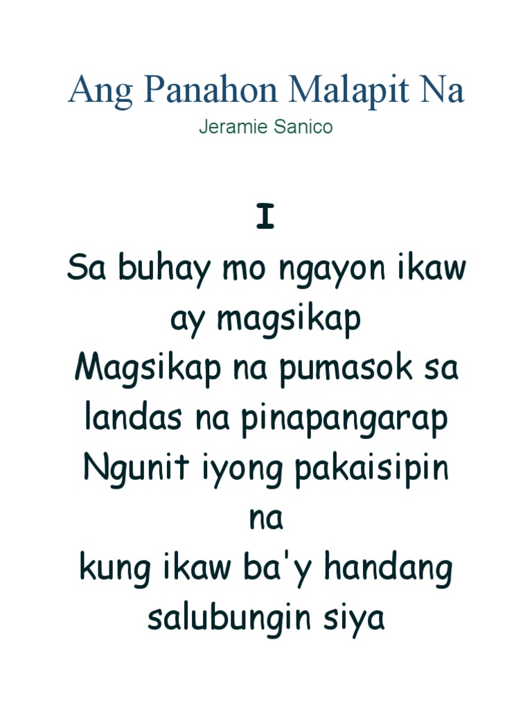Ang Panahon Malapit Na | PDF