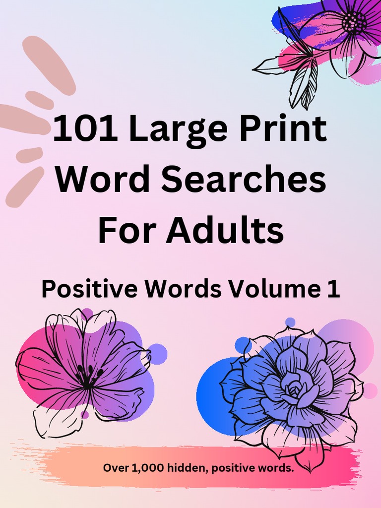 101 Large Print Word Search For Adults Cover | PDF