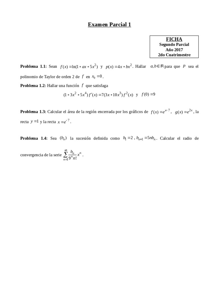 Modelos De Segundos Parciales Análisis 66 Cbc Pdf Análisis