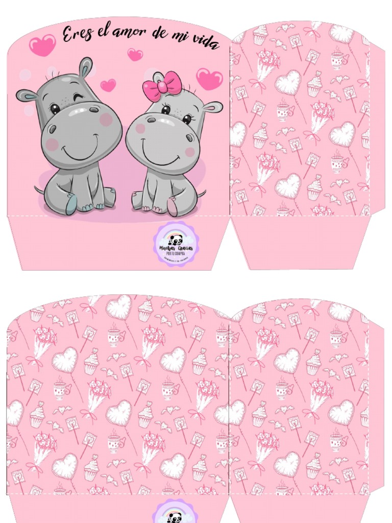 Cajita San Valentin Hipopotamo No Editable Pdf Versión 1 Pdf