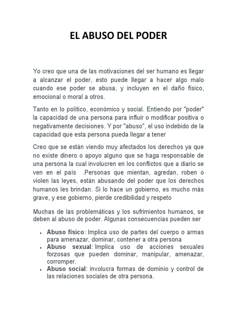 El Abuso Del Poder | PDF