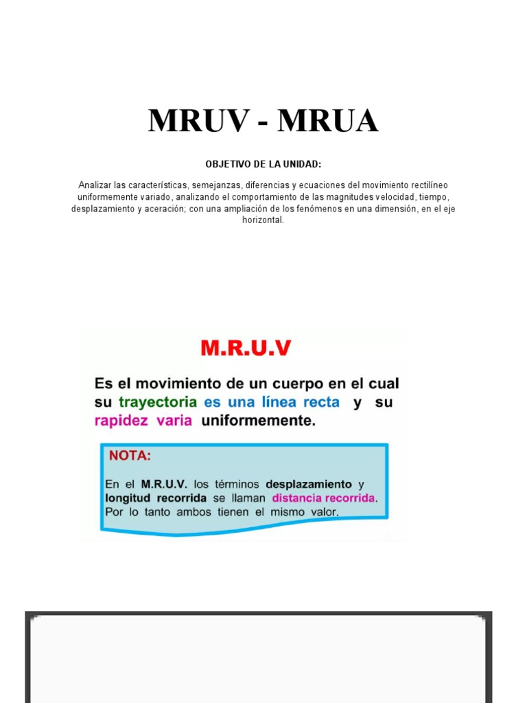 Análisis del MRUV y MRUA | PDF