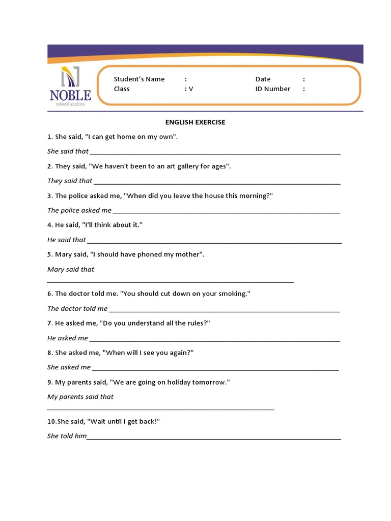 English Exercise | PDF