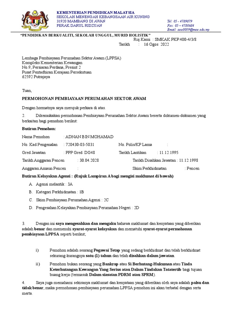 Surat Iringan 2022 - Template | PDF