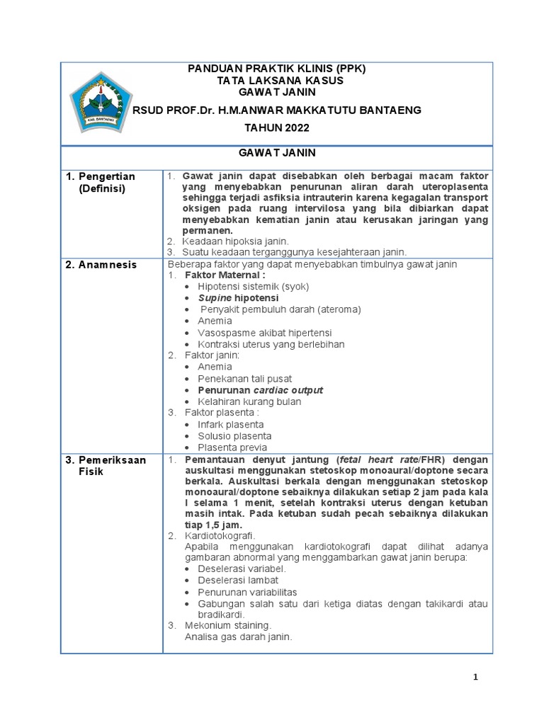 PPK Gawat Janin | PDF