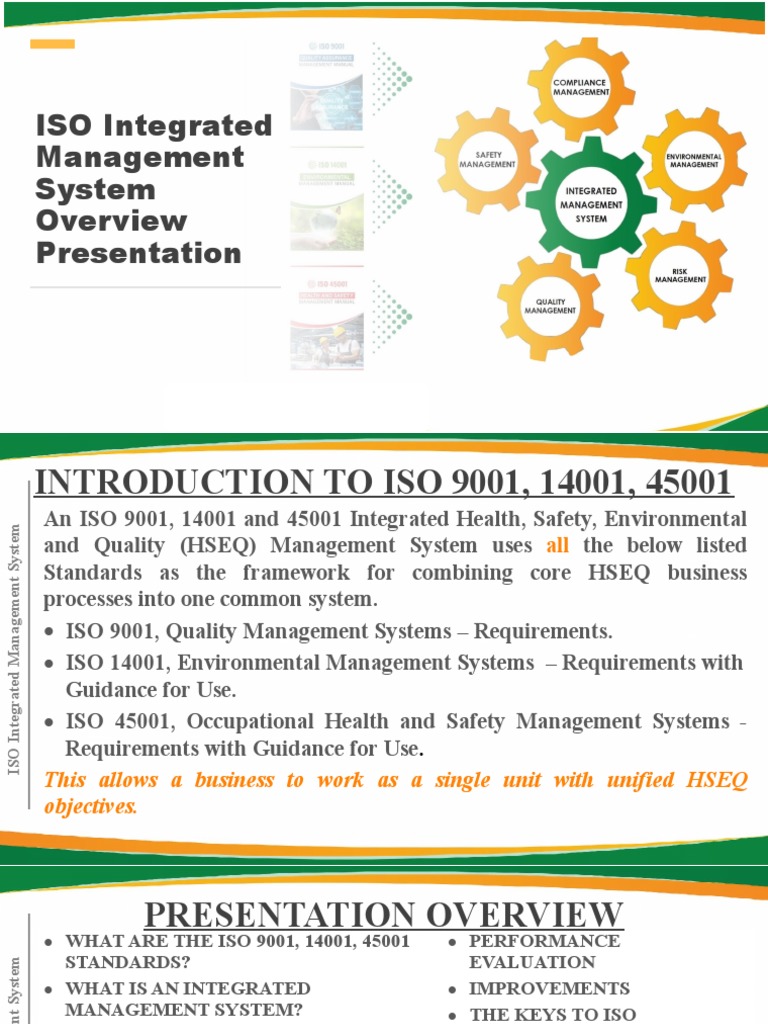 ISO Integrated Management System Overview | PDF | Risk | Risk Management
