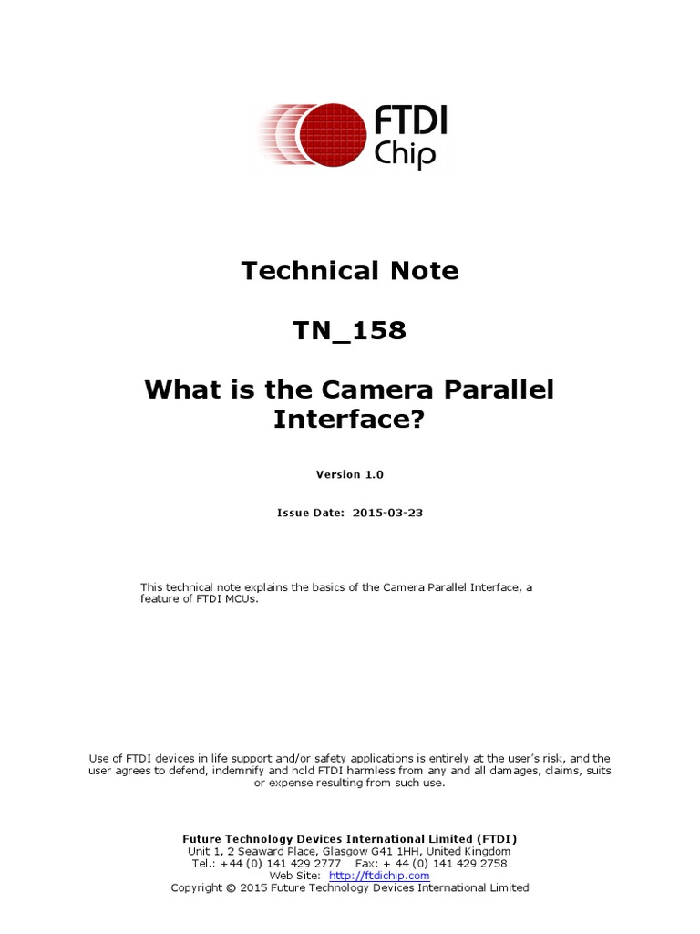 TN 158 What Is The Camera Parallel Interface | PDF | Camera | Video