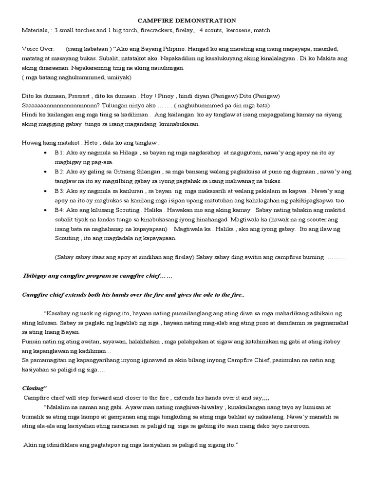 Campfire Demonstration | PDF