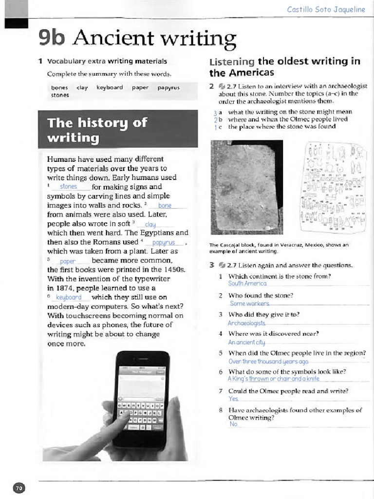 Workbook Unit 9B - 70-71 | PDF