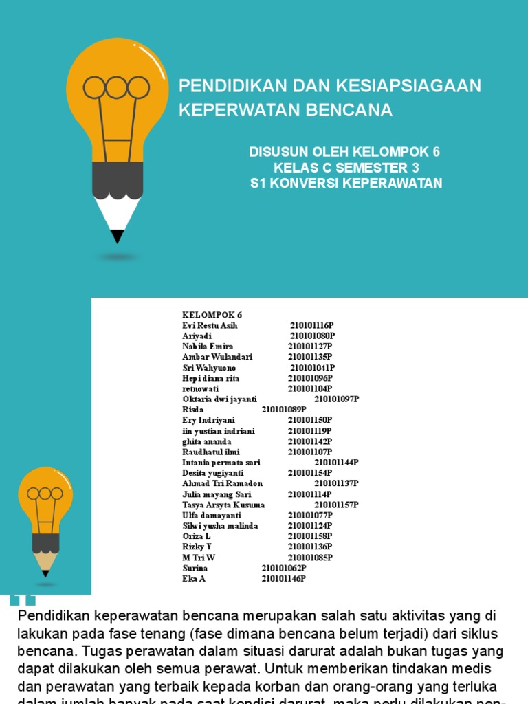 Kel 6 Pendidikan Dan Kesiapsiagaan Bencana | PDF