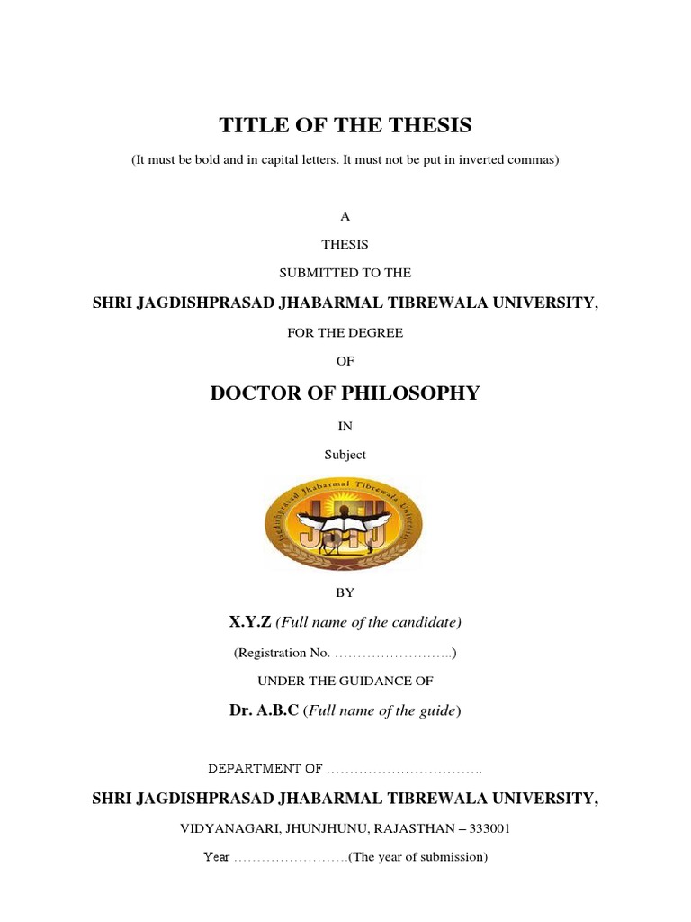 PhD Thesis Submission Guide | PDF | Thesis | Doctor Of Philosophy